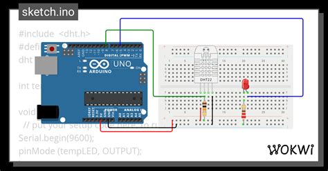 Led And Dht Copy Wokwi Esp32 Stm32 Arduino Simulator