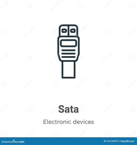 Sata Outline Vector Icon Thin Line Black Sata Icon Flat Vector Simple Element Illustration
