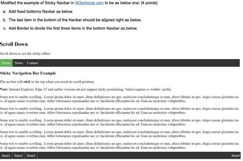 Solved Modified The Example Of Sticky Navbar In Chegg