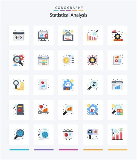 Free Vector Creative Statistical Analysis 25 Flat Icon Pack Such As Finance Analysis Gear Data