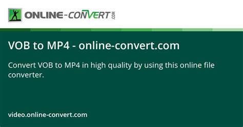 VOB To MP4 Online Convert Com