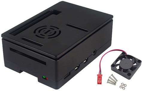 Diyables Black Case With Cooling Fan For Raspberry Pi 4b Protective Enclosure For Arduino
