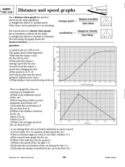 P1c Displacement Time And Velocity Time Graphs Worksheet Pdf