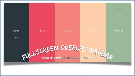 Create Fullscreen Flexbox Overlay Navigation Menu Bar Using Html Css Only Youtube