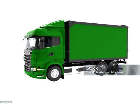 화이트에서 도시 3d 렌더링 주위 상품의 수송을 위해 현대 녹색 트럭 배경 그림자 0명에 대한 스톡 사진 및 기타 이미지 0명 고속도로 교통 Istock