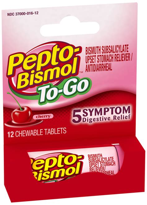 Pepto Bismol To Go Chewable Tablets Cherry 12 Tab Medshopexpress