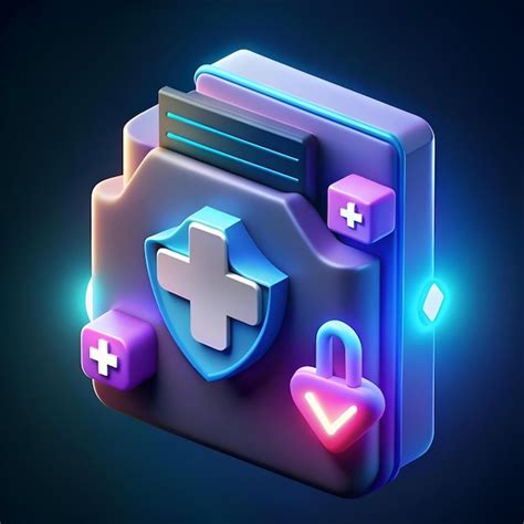 A Vibrant And Modern 3d Icon Depicting A Secure Medical File Premium Ai Generated Image