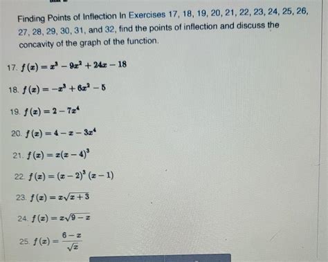 Solved Finding Points Of Inflection In Exercises 17 18 19 Chegg Com