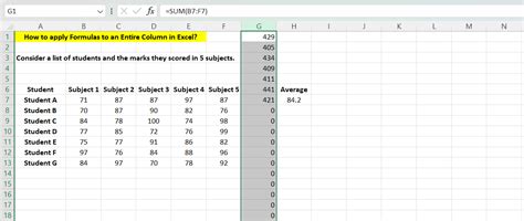 How To Apply A Formula To An Entire Column In Excel Ways