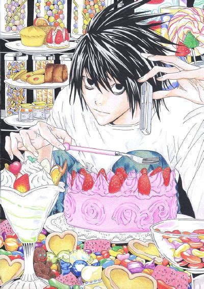 L Death Note Eating Cake