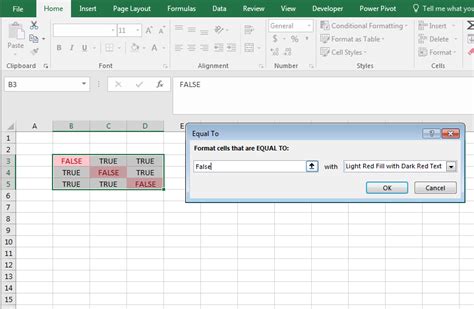 Formatting Excel Format Cell To Display FALSE Value In Red Super User