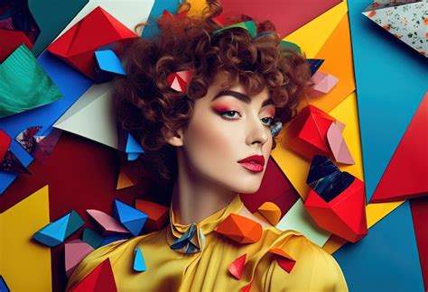Premium Ai Image Various Colored Triangular Pieces Cut Into The Form