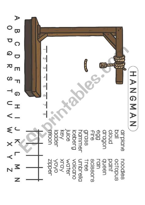 hangman esl worksheet by elenabalderas