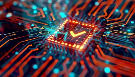 Data Integrity Check Icon Over Digital Circuitry Premium Ai Generated