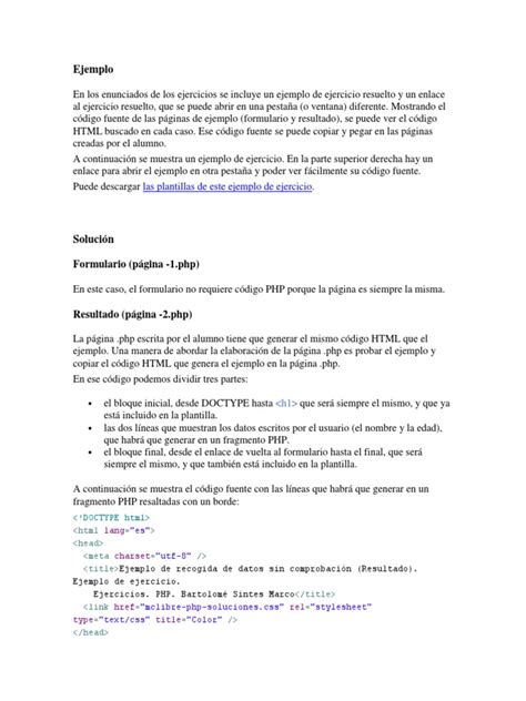 php ejercicios resueltos pdf html php