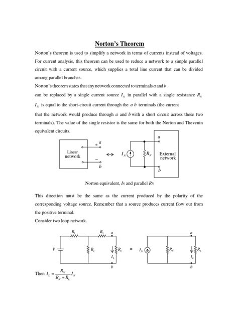 1d Nortons Theorem Pdf Analog Circuits Electronic Circuits