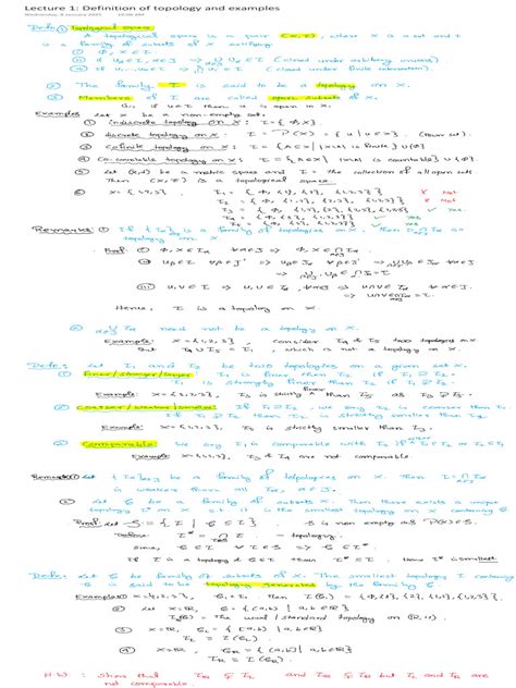 Lecture 1 Definition Of Topology And Examples Pdf