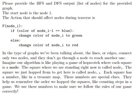 solved please provide the bfs and dfs output list of nodes