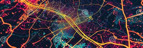 Colorful Abstract Lines And Routes Crisscross A Stylized Map Symbolizing Connectivity And