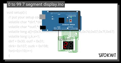 0 to 99 7 segment o wokwi esp32 stm32 arduino simulator