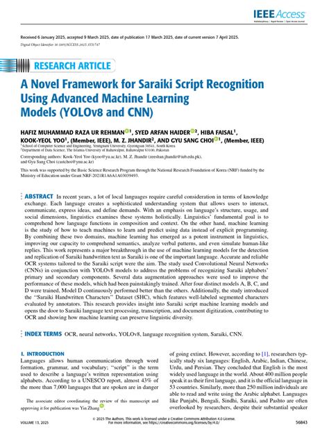 A Novel Framework For Saraiki Script Recognition Using Advanced Machine Learning Models Yolov8