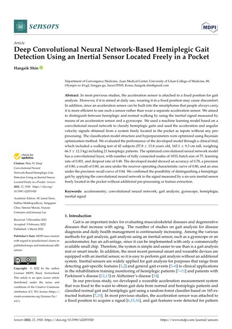 Pdf Deep Convolutional Neural Network Based Hemiplegic Gait Detection