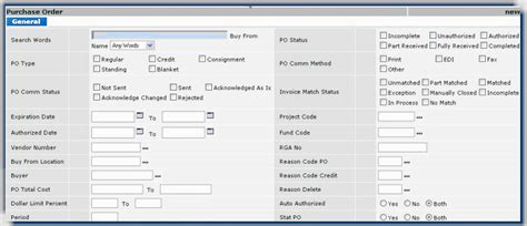 Example Quick Report Authorized POs