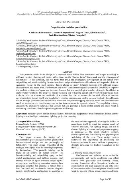 Pdf Proposition For Modular Space Habitat