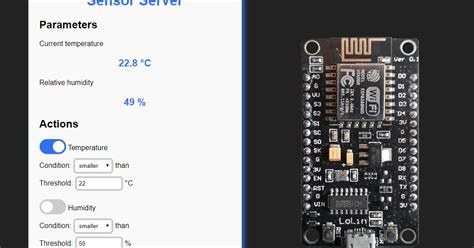 dht22 sensor web server on esp8266 · one transistor