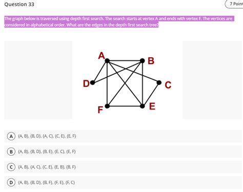 Solved The Graph Below Is Traversed Using Depth First