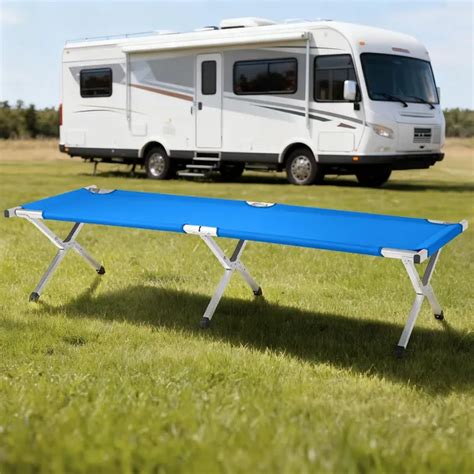 Dropship Portable Folding Camping Cot With Carrying Bag Army Blue To