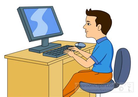 Man In Front Of Computer Clipart Clipground