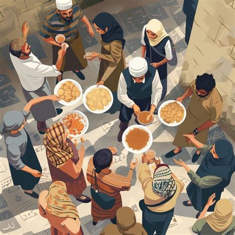 Premium Vector Ramadan Giving Illustrating Acts Of Charity And Compassion