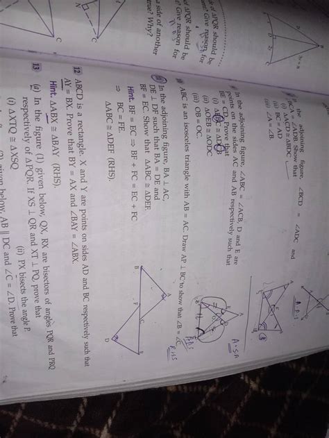 In The Adjoining Figure ∠abc ∠acb D And E Are Points On The Sides Ac And