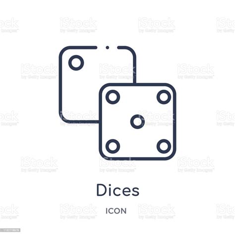 엔터테인먼트 및 아케이드 아웃 라인 컬렉션에서 선형 주사위 아이콘입니다 얇은 라인 오지 벡터 흰색 배경에 고립입니다 주사위 유행 그림 가능성에 대한 스톡 벡터 아트 및 기타