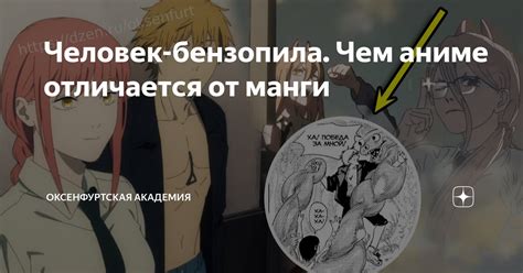 Человек бензопила Чем аниме отличается от манги Оксенфуртская академия Дзен