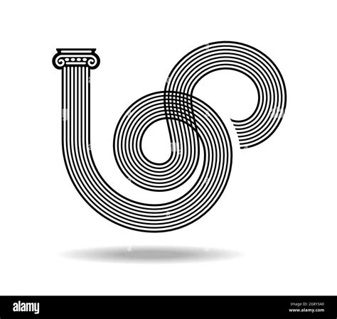 An Ancient Ionic Column Twisting Like A Snake Stock Vector Image And Art