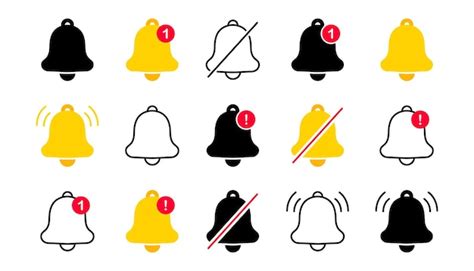Premium Vector Notification Bell Icon Set Notice Message Alarm Symbol