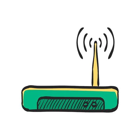 Premium Vector Internet Router Icon In Hand Drawn Color Vector