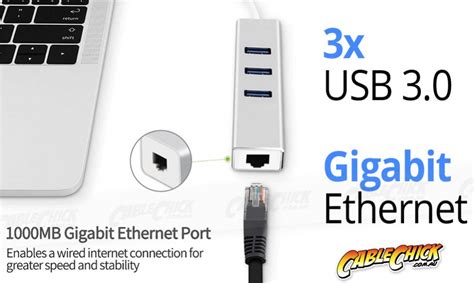 Super Speed Port USB Hub Gigabit Ethernet Network Adapter