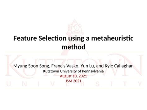 Pdf Feature Selection Using A Metaheuristic Method