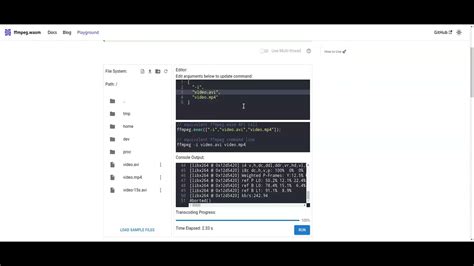 Ffmpegwasm Playground Tutorial Youtube