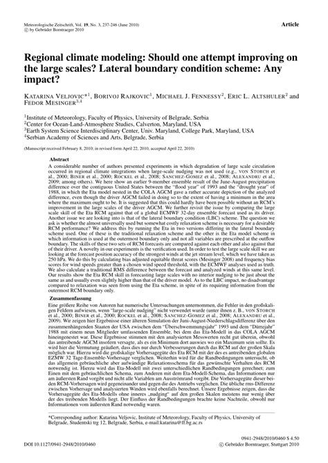 Pdf Regional Climate Modeling Should One Attempt Improving On The Large Scales Lateral