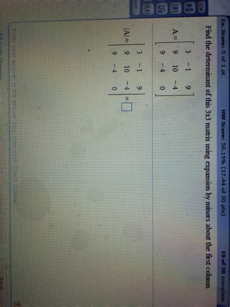 solved find the determinant of this 3 times 3 matrix using
