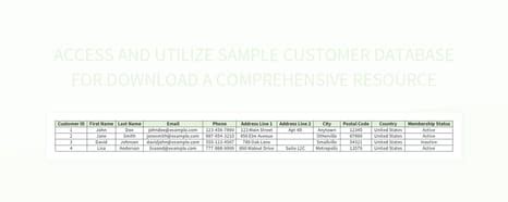 Free Customer Database Templates For Google Sheets And Microsoft Excel Slidesdocs