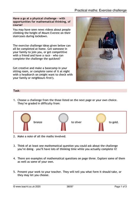 Practical Maths Exercise Challenge Ks3 4 Maths Teachit