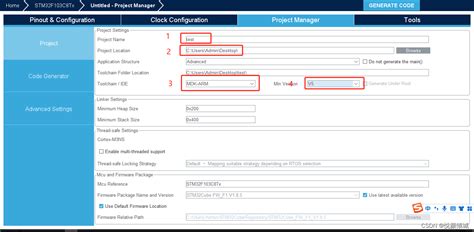 第一篇 Stm32cubemx创建stm32工程之工程创建、编译、下载打开stm32cubemx软件 创建一个名字与根文件夹同名的工程