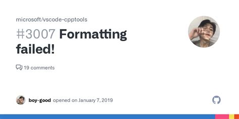 Formatting Failed · Issue 3007 · Microsoftvscode Cpptools · Github
