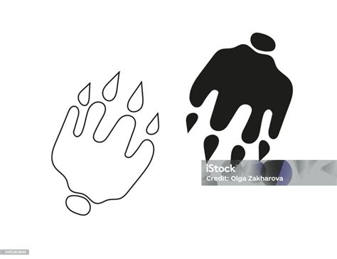 손으로 그린 용 발 문신 세트입니다 공룡 발자국 실루엣 벡터 그림입니다 Tattoo Machine에 대한 스톡 벡터 아트 및 기타 이미지 Tattoo Machine