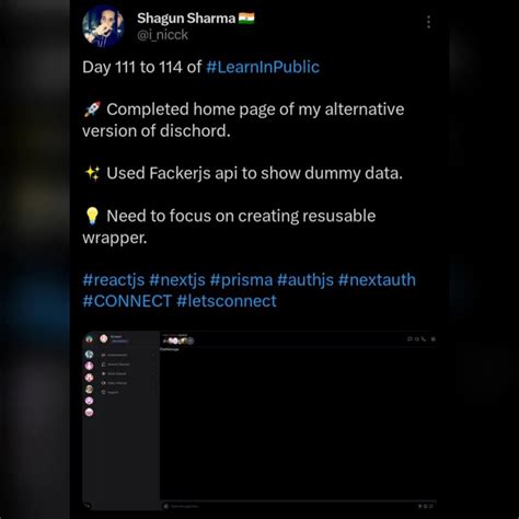 Shagun S On Linkedin Learninpublic Reactjs Nextjs Prisma Authjs